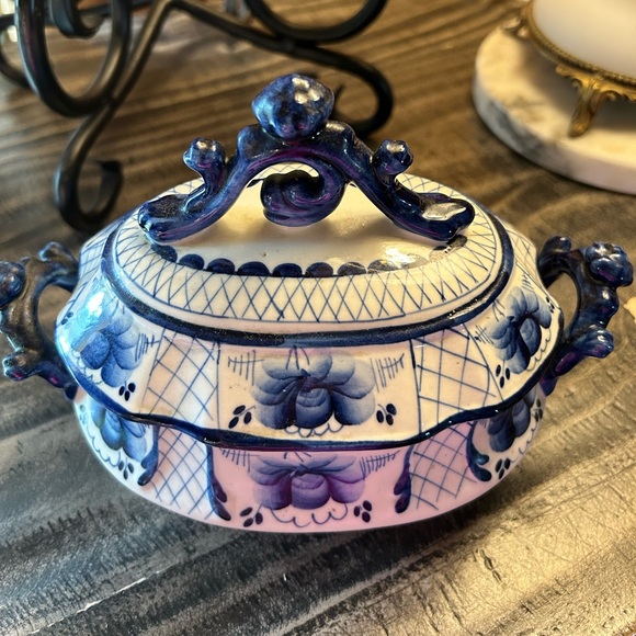 Vintage | Dining | Vintage Gzhel Covered Small Tureen Blue White ...